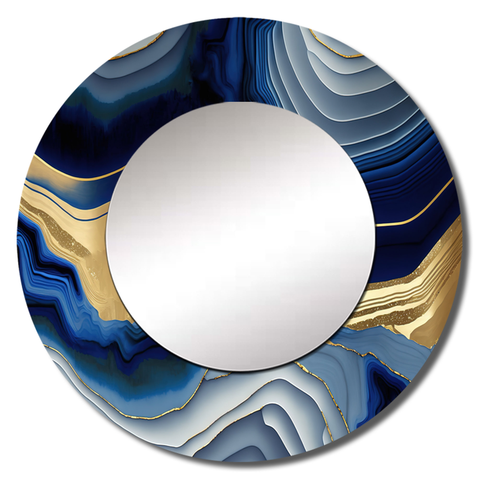 East Urban Home Shimaya Vibrant Blue And Gold Flow Art I - Transitional ...