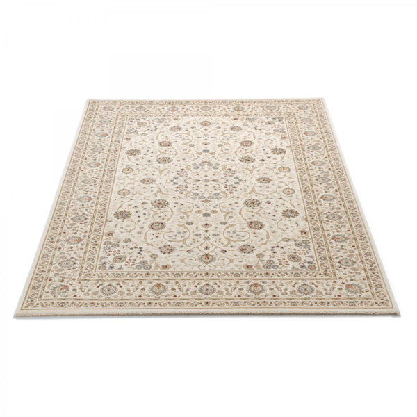 Ashanti Rugs Moldabela Floral Machine Woven Beige Area Rug | Wayfair.co.uk