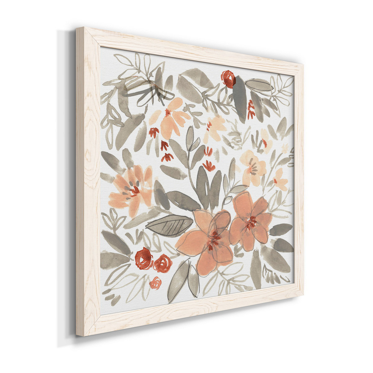 Red Barrel Studio Peach & Rust Blooms II-Premium Framed Canvas - Ready ...