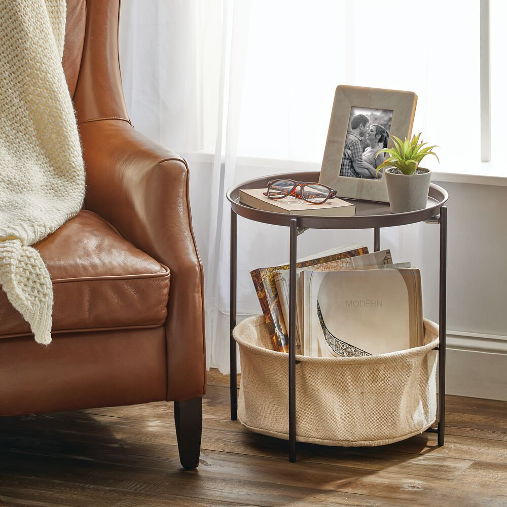 mDesign Steel Tray Top End Table | Wayfair
