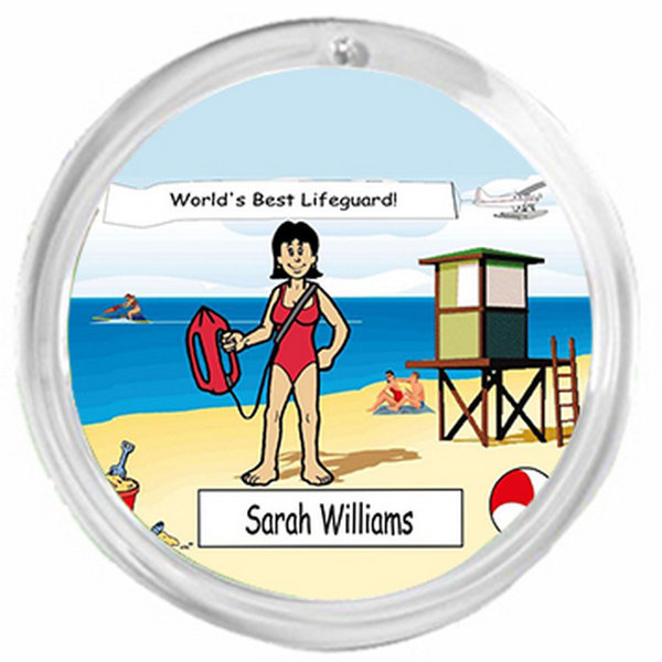 Printed Perfection Personalized Round Christmas Ornament NTT:Lifeguard ...
