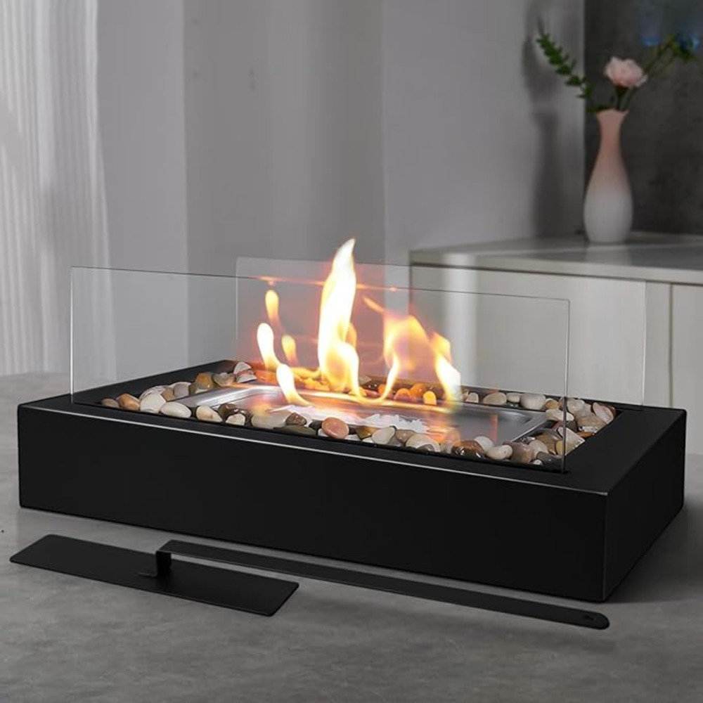 Invenitiah Tabletop Fire Pit - Portable Mini Indoor Fireplace, Safer ...