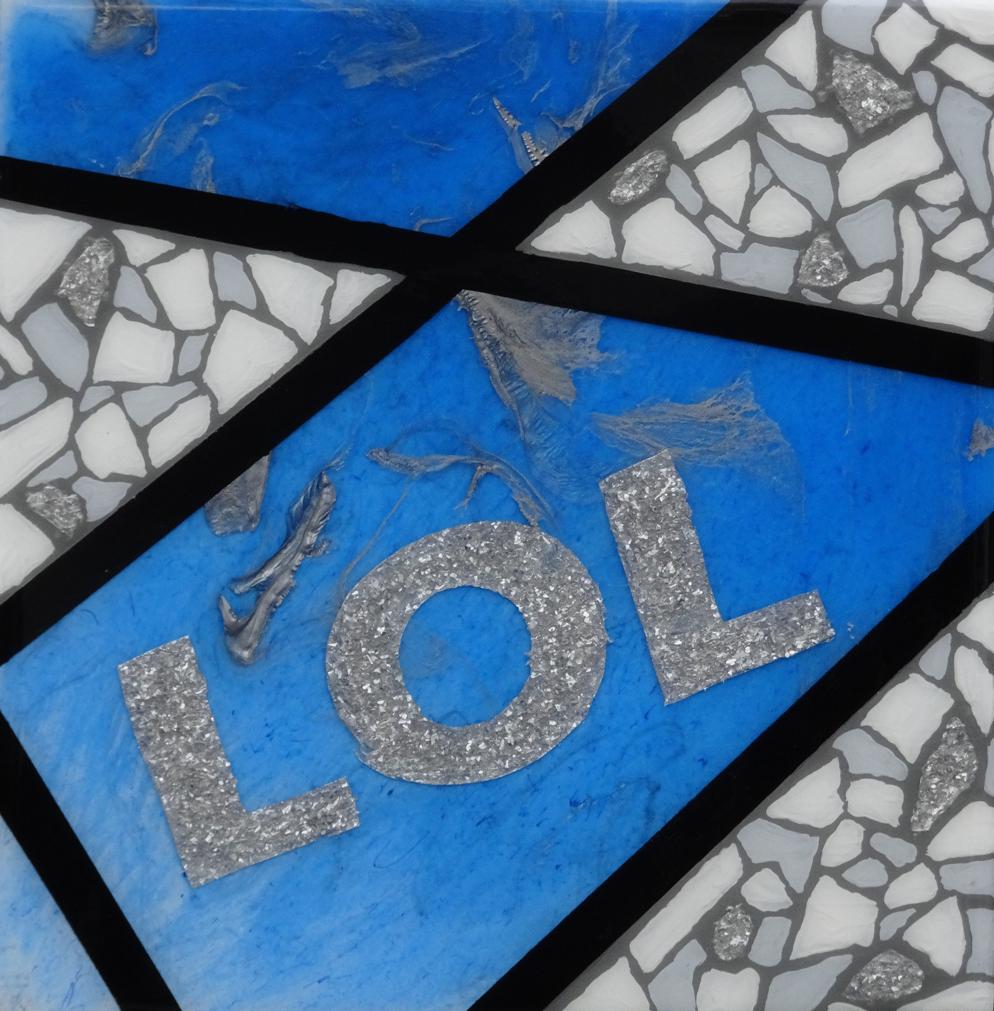 Wrought Studio™ One-of-a-Kind Original Anginette 'Lol-Blue' Textual Art ...