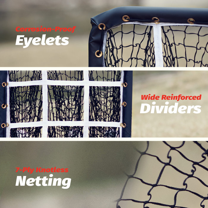 CO-Z Baseball Pitching Net with Strike Zone - 9 Hole Pitching Target ...