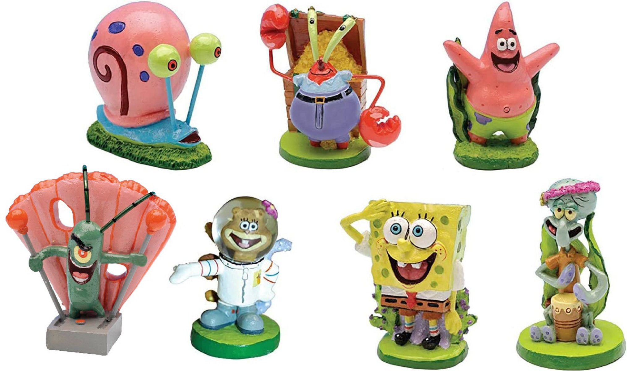 Penn Plax SpongeBob 7-Piece Mini Aquarium Ornament Set | Wayfair