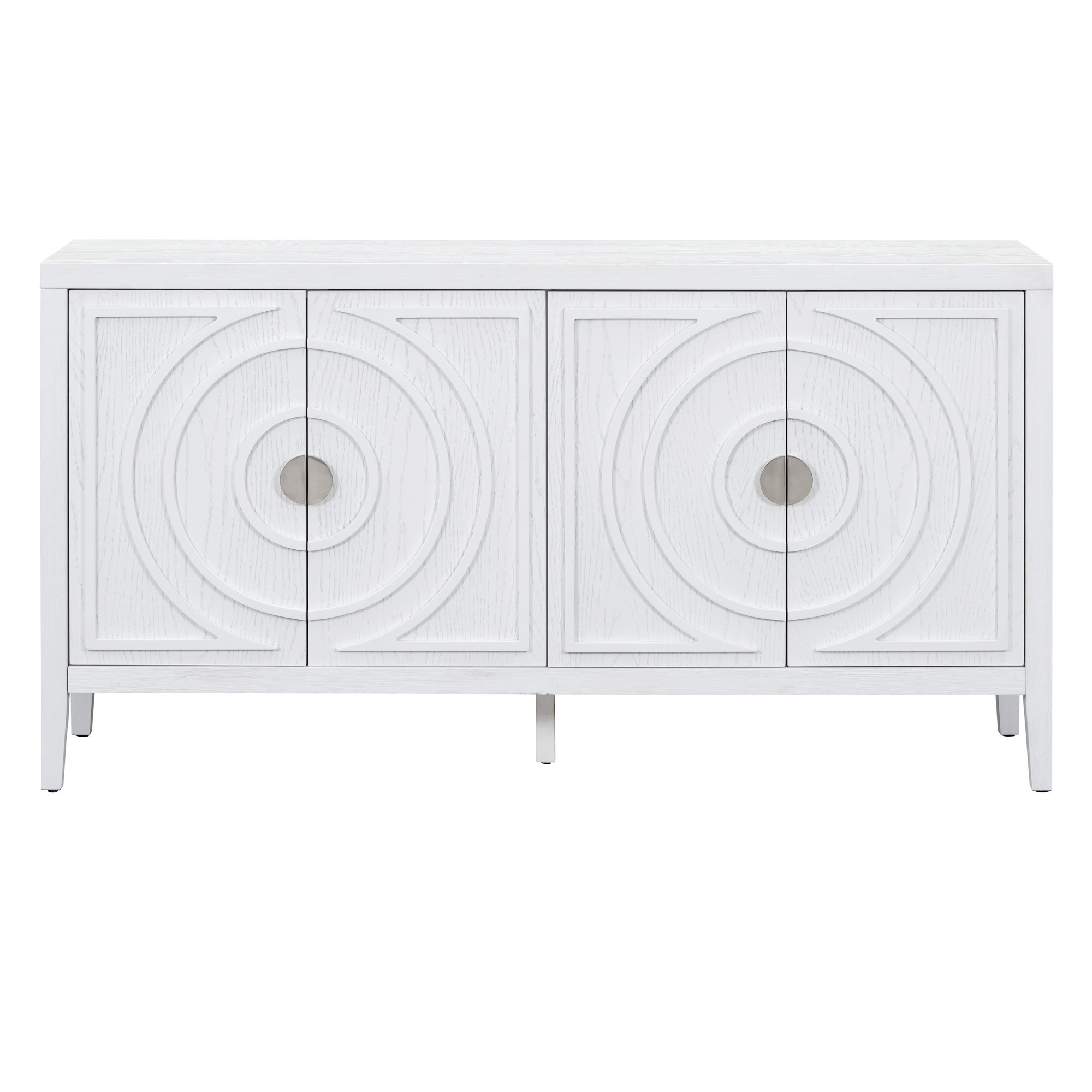 Winston Porter Retro Sideboard Cabinet with Circular Groove Design and ...