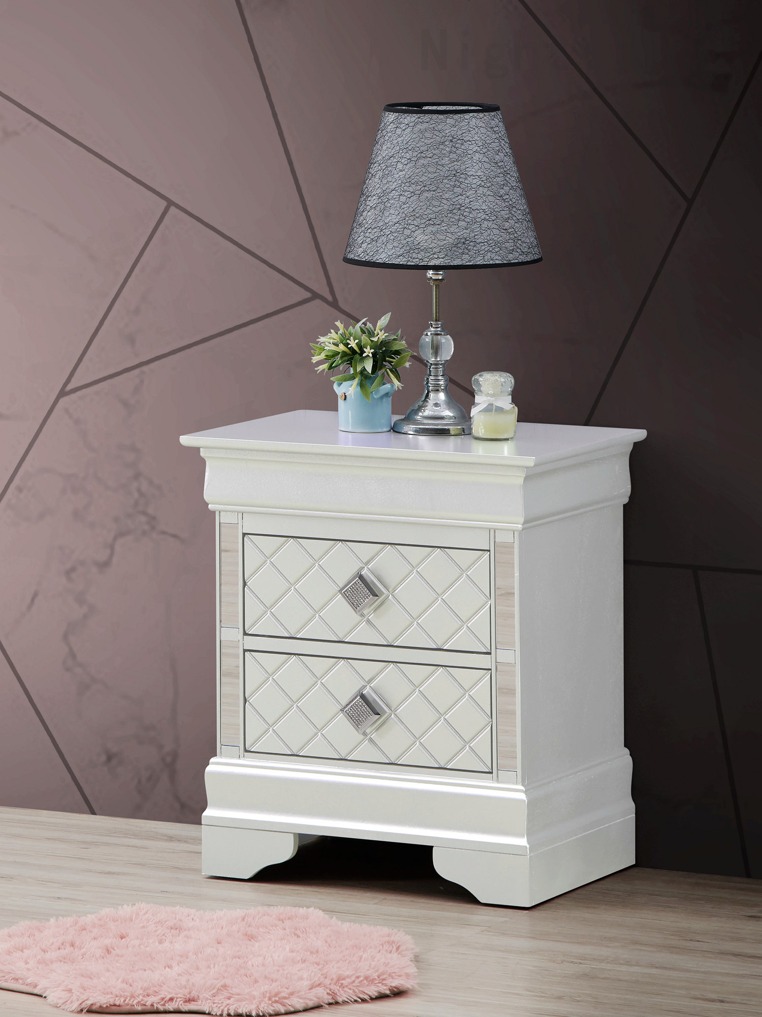 House of Hampton® Modern Nightstand, Storage Nightstand for Bedroom ...