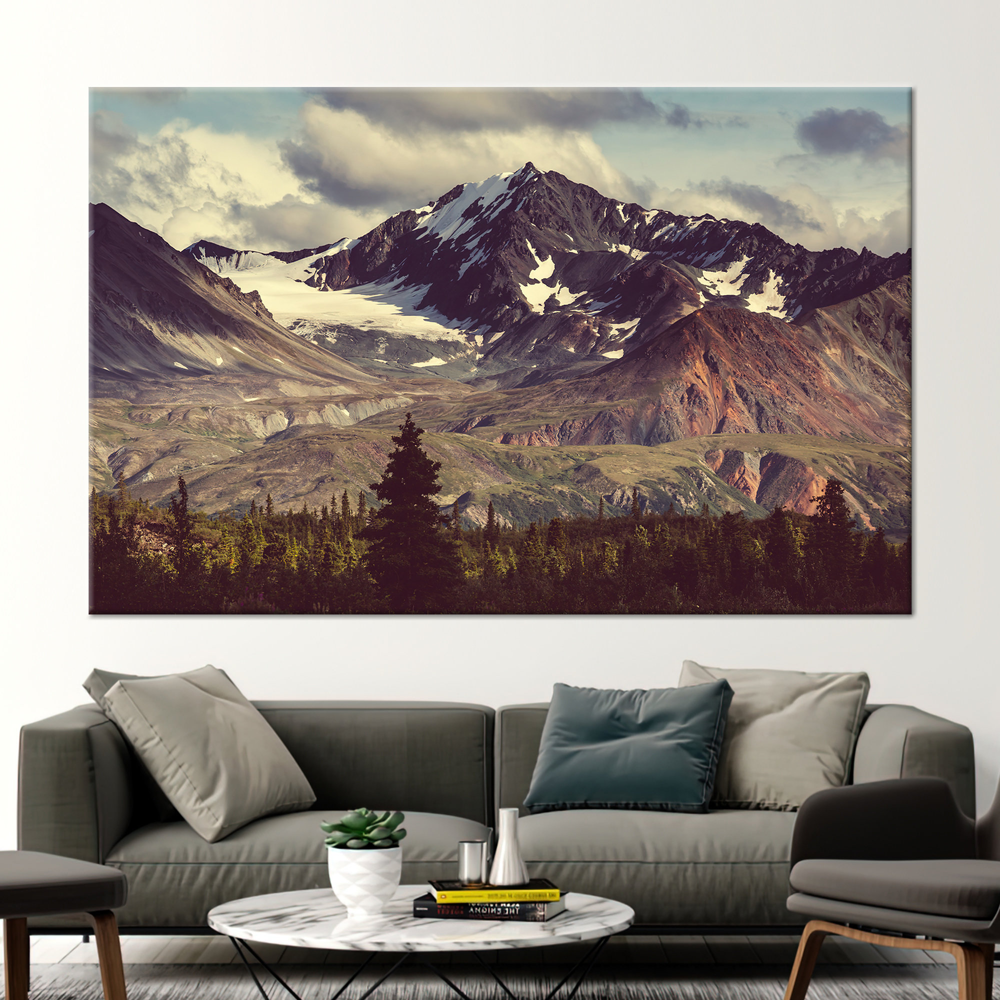 Millwood Pines Snowy Mountain Landscape, Winter Landscape Wall Art ...