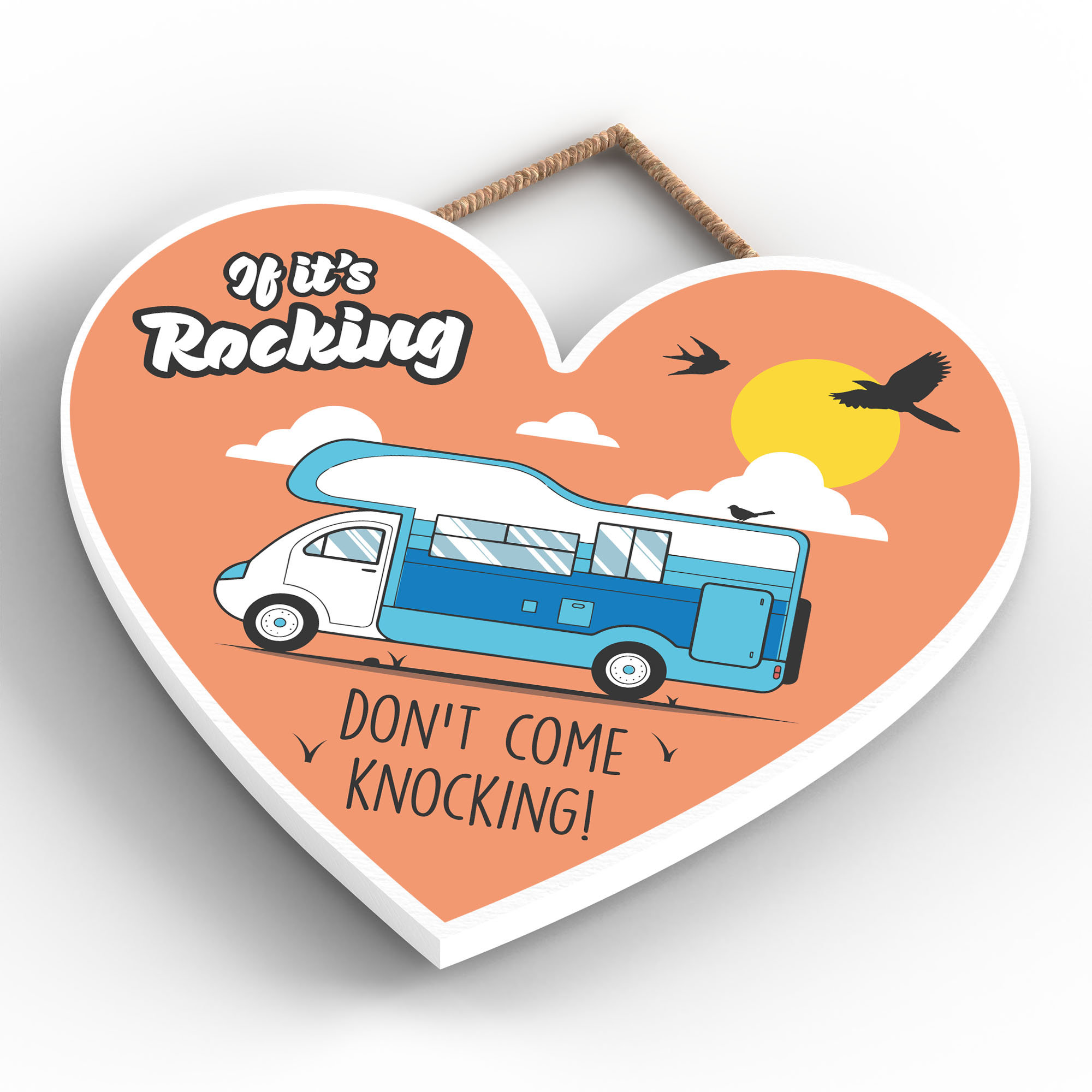 Happy Larry Caravan Come Knocking Blue - Novelty Print on MDF | Wayfair.ie