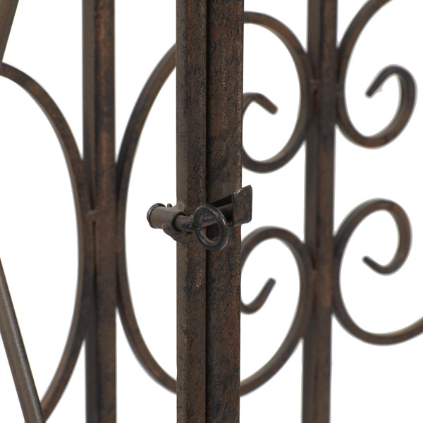 Astoria Grand Vereen Metal Indoor Outdoor Scrollwork Arched Gate Garden ...