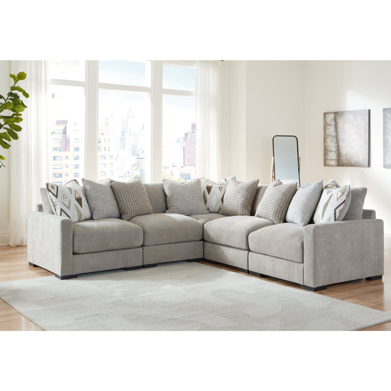 Ebern Designs Aslan Court Pebble 5-Piece Sectional | Wayfair