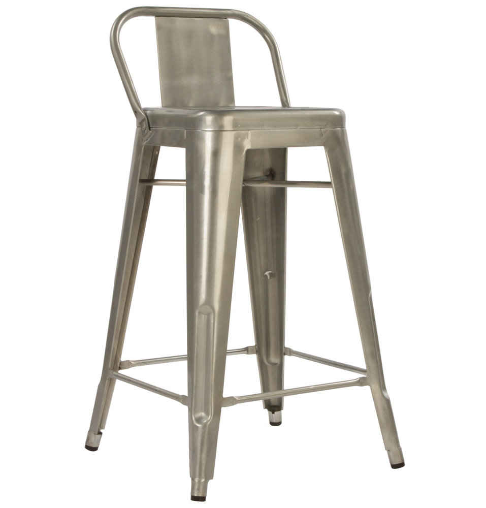 Williston Forge Kohanski 26" Metal-Galvanized Bar Stool | Wayfair