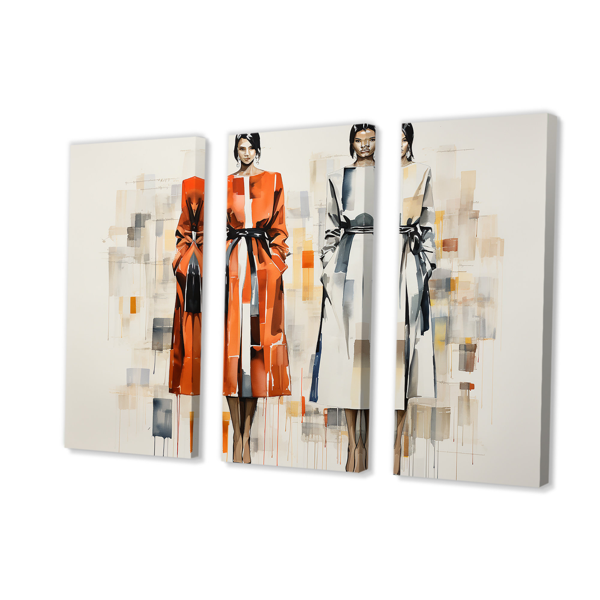Everly Quinn Orange Chic Fashion Girls Elegance - Fashion Wall Art ...