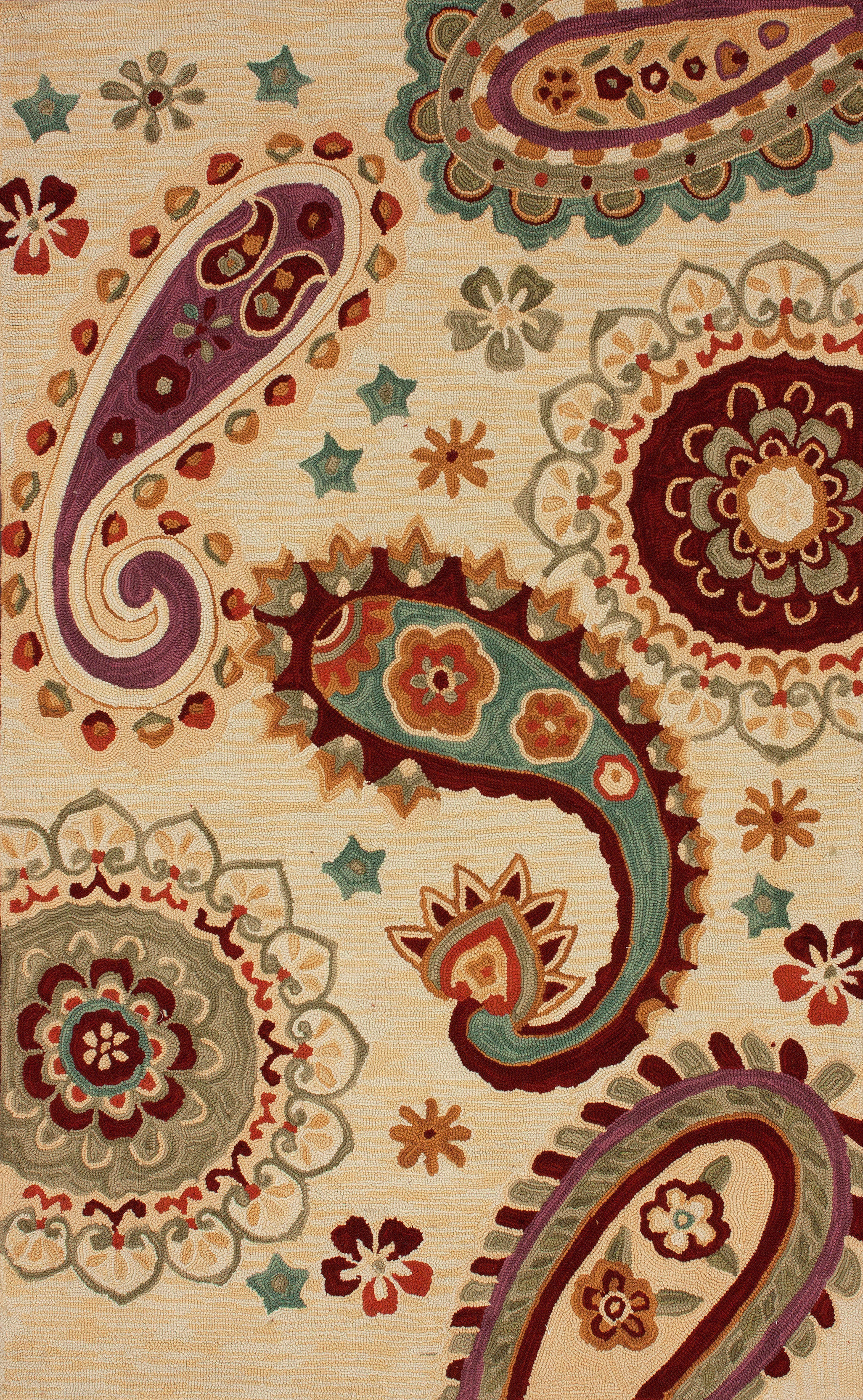 Charlton Home® Grussing Paisley Ivory Rug | Wayfair