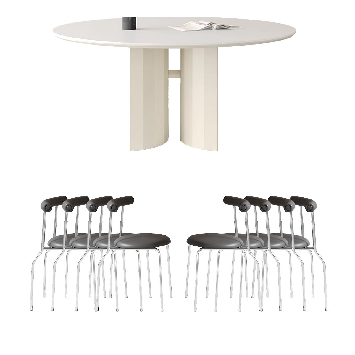 ASS Comfort Zone French Cream Round Table Luxe White Rock table | Wayfair