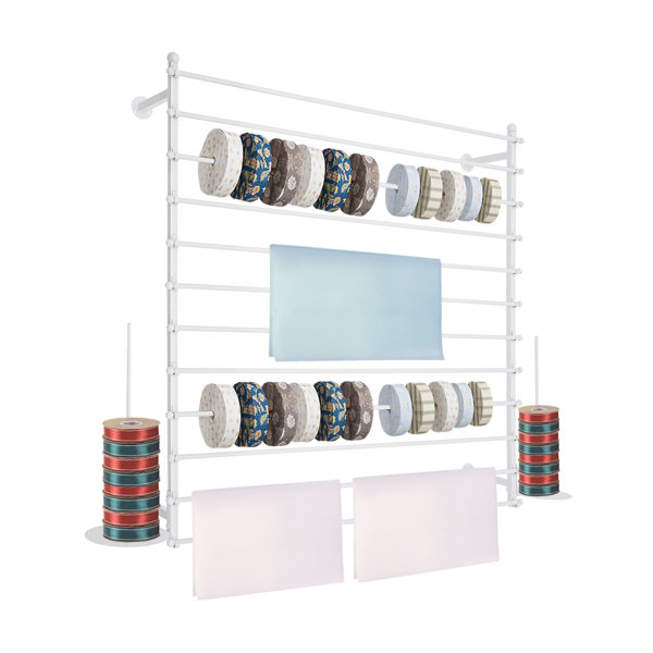 Rebrilliant 47.24'' Wall-Mounted Display Rack Wrapping Paper Ribbon ...