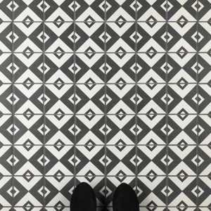 Merola Tile Twenties Vertex Mini 4" x 4" Ceramic Patterned Wall & Floor ...