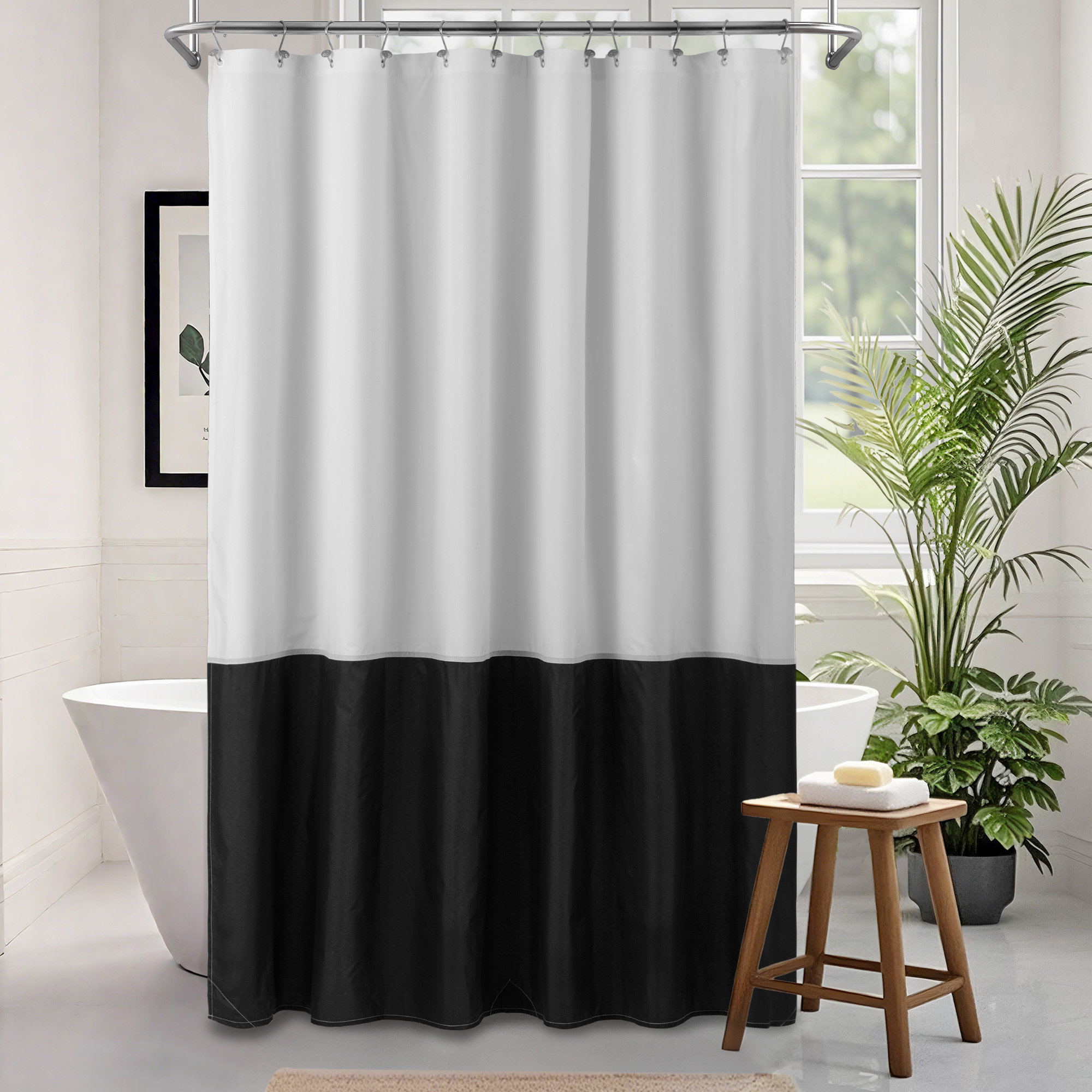 Ebern Designs Kidd Waterproof Fabric Single Shower Curtain Liner With ...