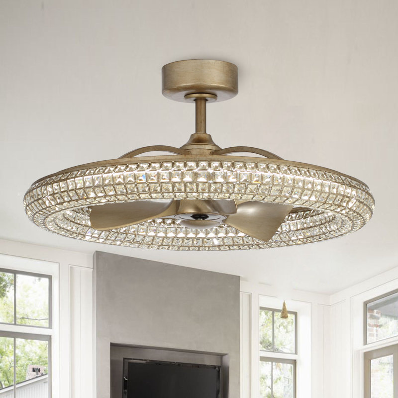 Parrot Uncle 33" 3 - Blade LED Chandelier Ceiling Fan with Remote ...