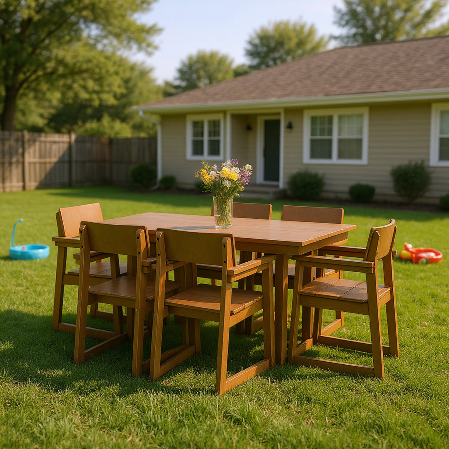 Hokku Designs 7-Piece HDPE Outdoor Dining Set for 6 – Weather-Resistant ...