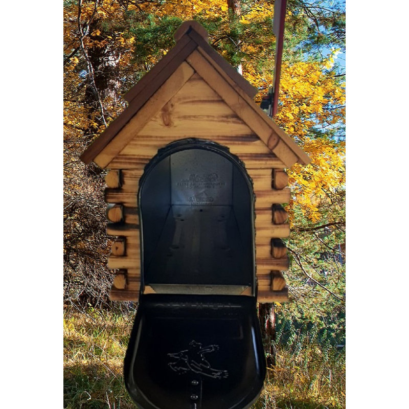 Amish Mailbox Amish Log Cabin Mailbox, Handmade | Wayfair
