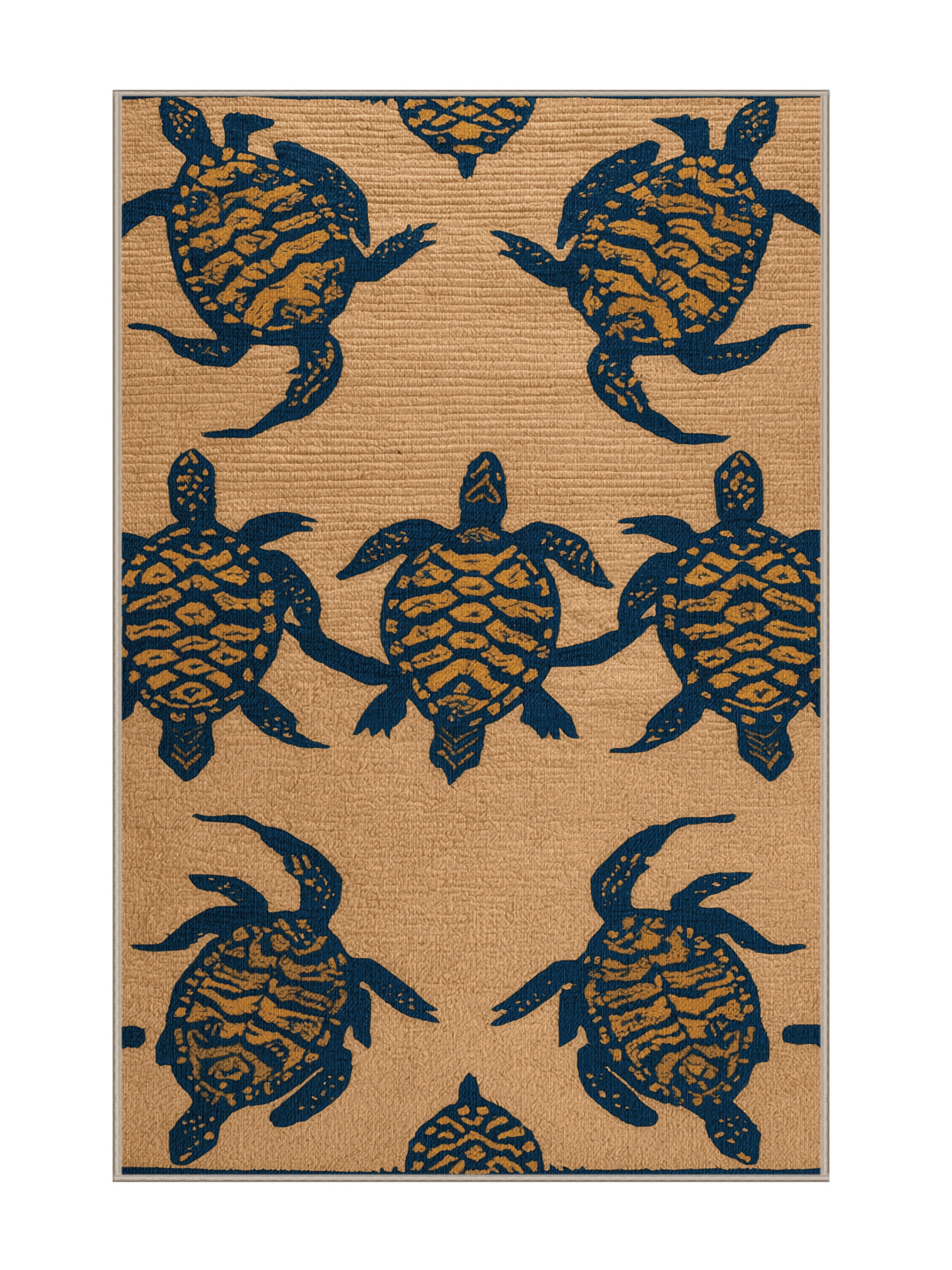 Bayou Breeze Washable Swimming Turtles Hawaiian Area Rug | Wayfair