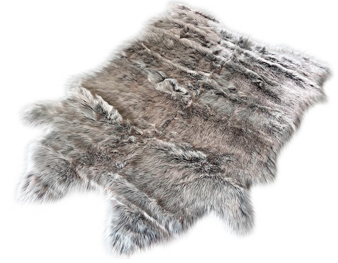 Spectrum Rugs Faux Bison Skin Fur Shag Area Rug in Brown/Beige | Wayfair