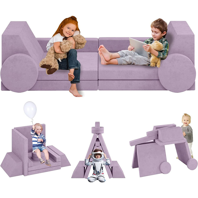 Isabelle & Max™ Adrinne Kids 11'' Sleeper Sofa/Sectional and Ottoman ...