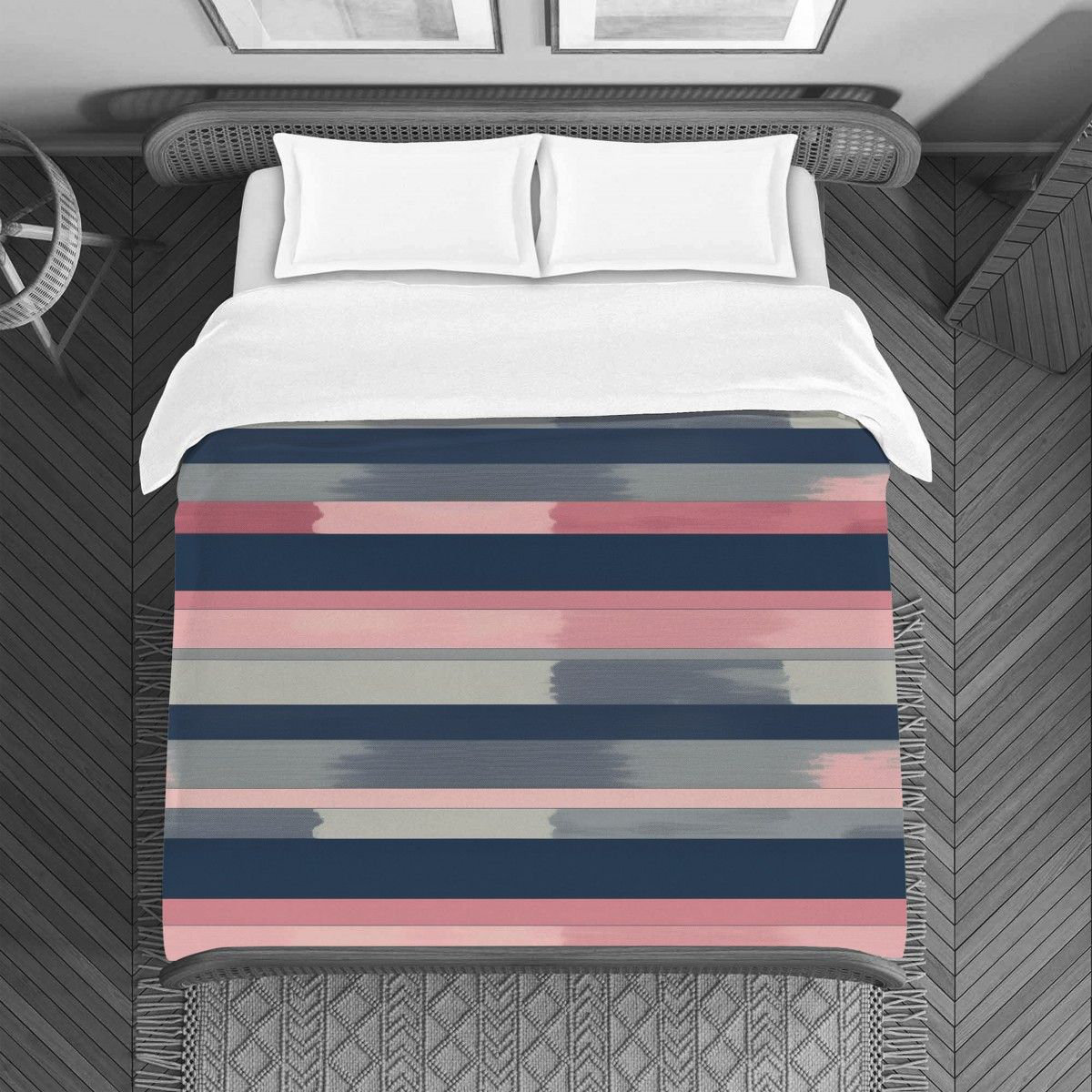 VisionDecor Horizontal Stripe Bedding | Wayfair