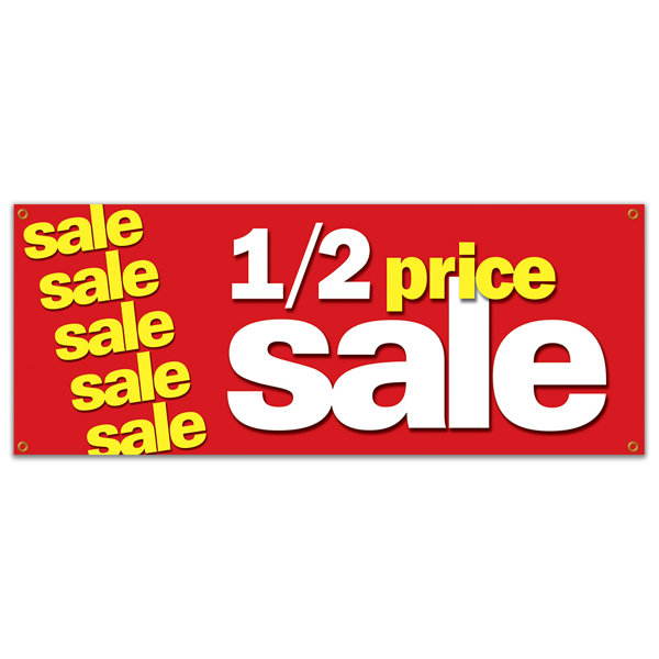 SignMission Half Price Sale Banner Sign | Wayfair