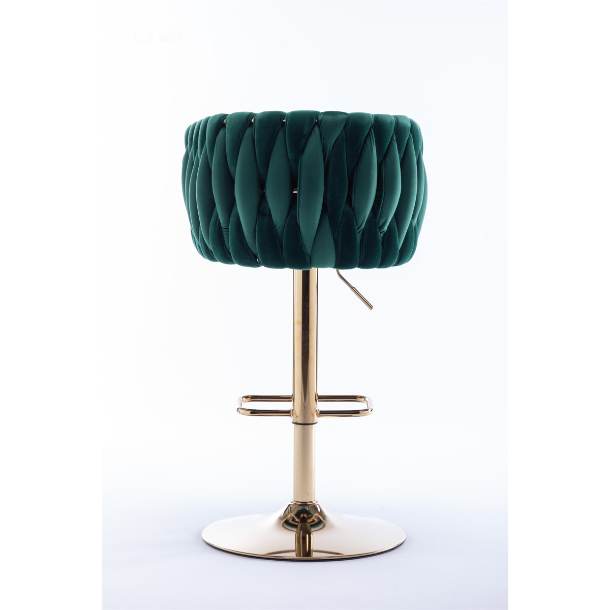 Mercer41 Emerald Green Velvet Bar Stools Set of 2 - Swivel Adjustable ...