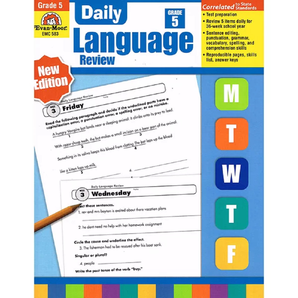 Evan-Moor Daily Language Review Grade 5 Book | Wayfair