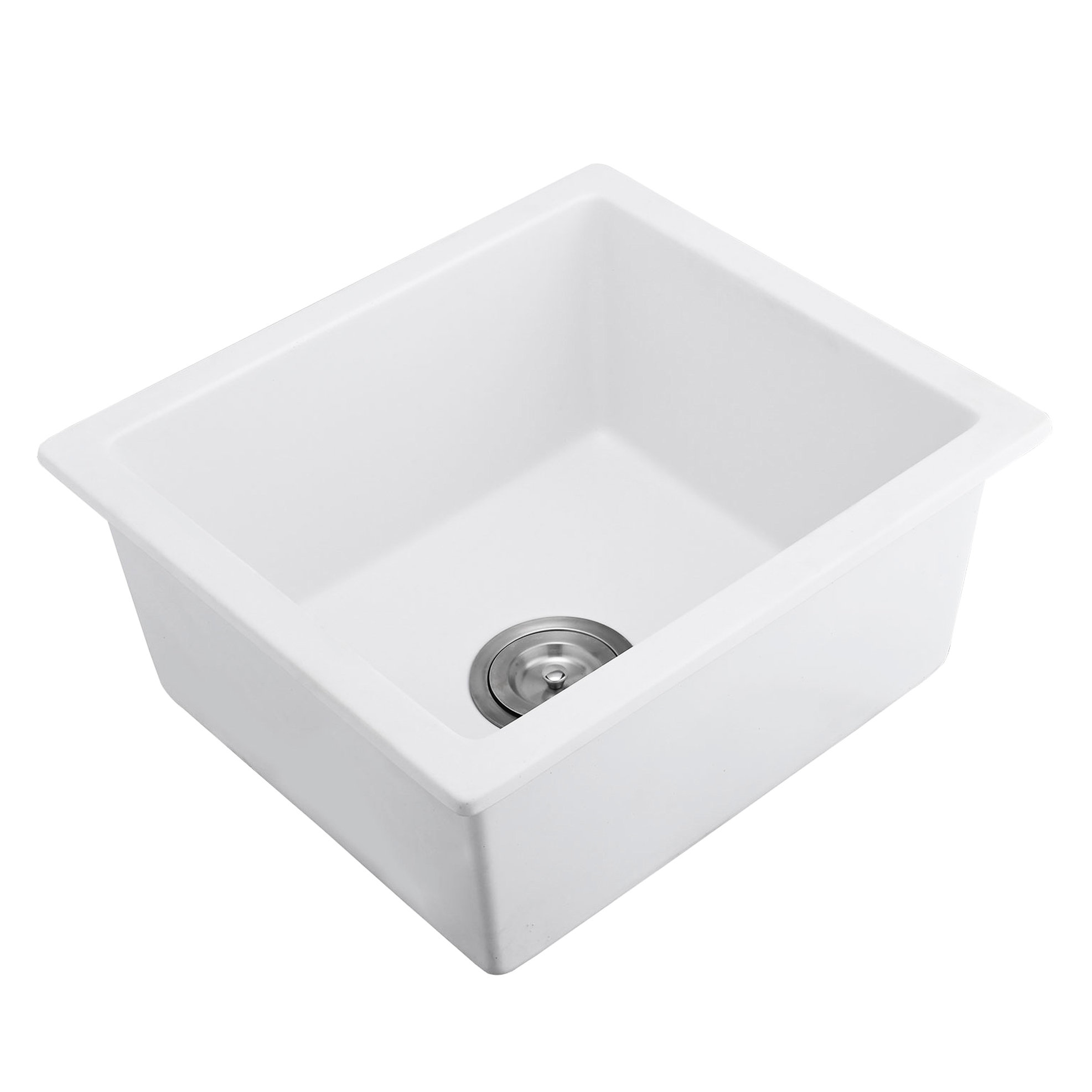 Wovilo White Quartz Undermount Sink - 18" Length X 16" Width Heat ...