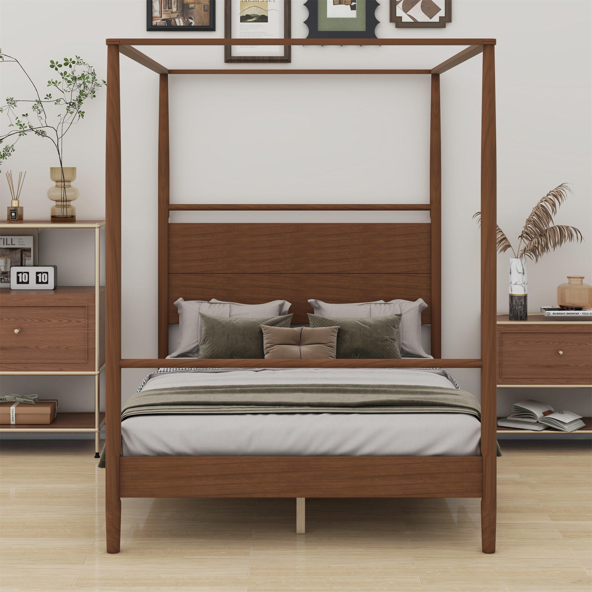 Ophelia & Co. Solid Wood Canopy Bed Frame Four Posters Bed - Wayfair Canada