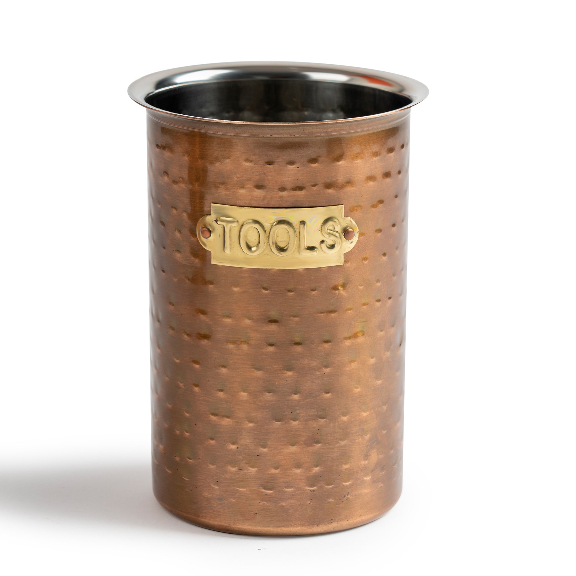 Tatara Group Nusteel Hammered Antique Copper Stainless Steel Tool Caddy ...