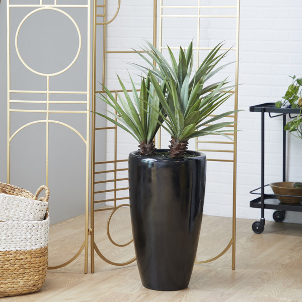 Primrue Isidore Cole And Grey Contemporary Fibreglass Artificial ...