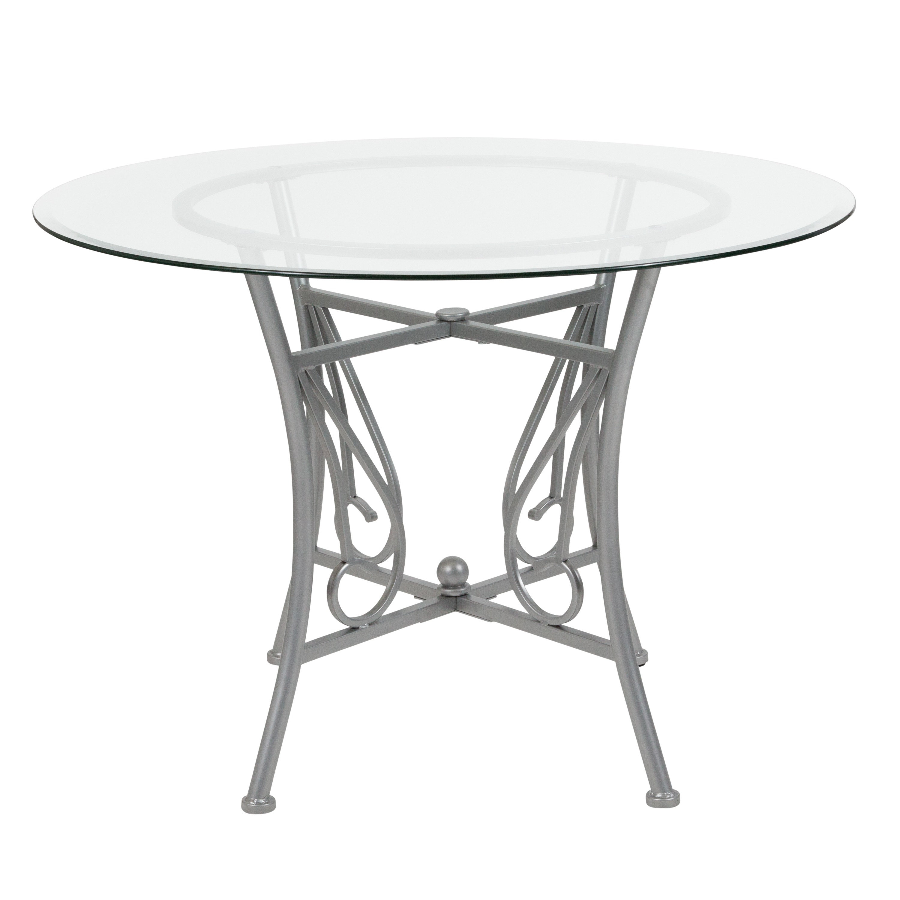 Fleur De Lis Living Corkey North 42'' Round Glass Dining Table with ...