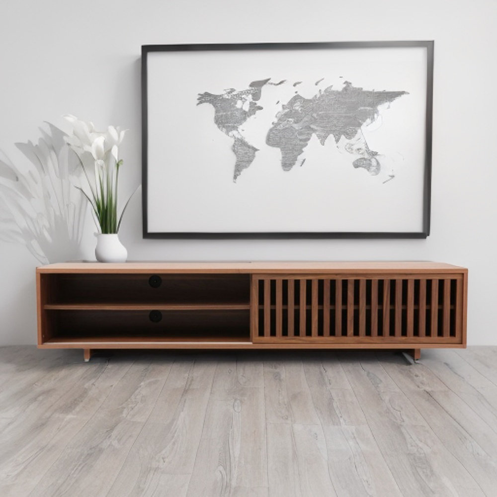 Orxva Galaxy Classic Wood Sliding TV Cabinet with Mortis | Wayfair