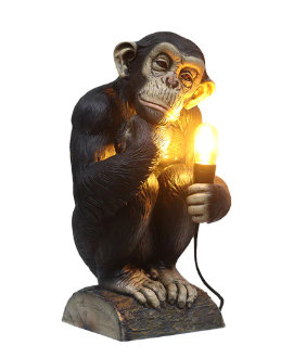 Bungalow Rose Adeodata Monkey Chimp Light Table Top Statue | Wayfair