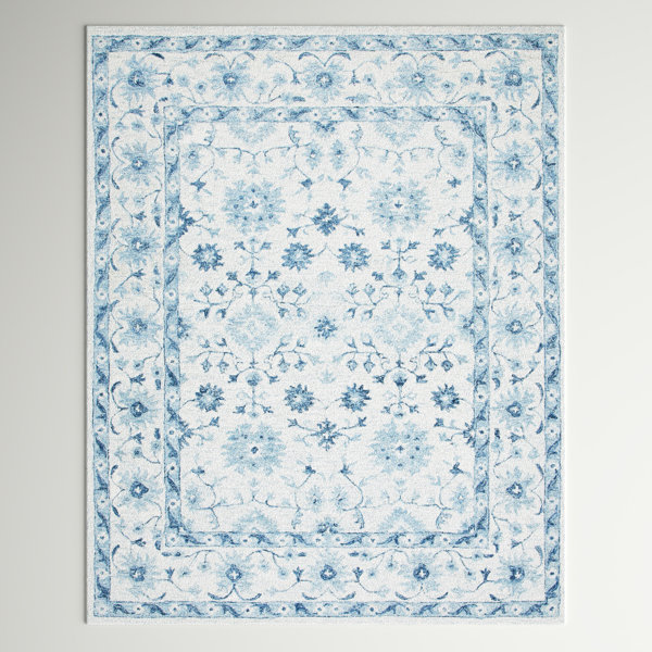 Sand & Stable™ Lethe Oriental Handmade Tufted Wool Blue/Ivory Area Rug ...