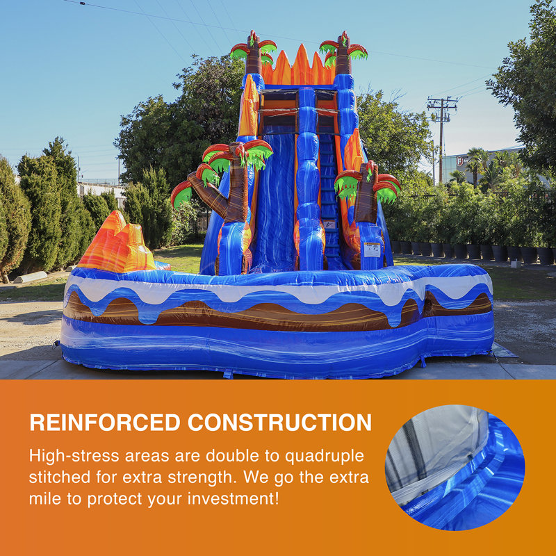 JumpOrange 19' Oasis Commercial Grade Water Slide with Detachable Deep ...