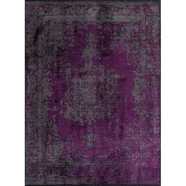 Woven Concepts Rapture Gray/Purple Oriental Luxury Area Rug | Wayfair