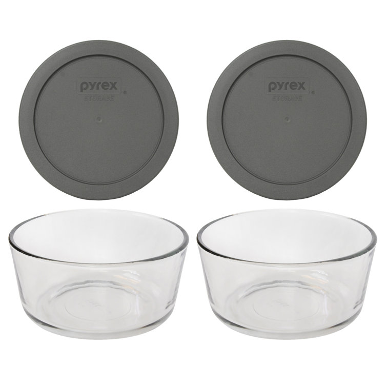 Pyrex (2) 7201 4 Cup Glass Bowls & (2) 7201-PC Lids & Reviews | Wayfair