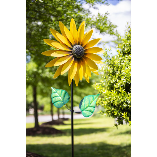 Freeport Park® 75" Hyden Metal Sunflower Wind Spinner & Reviews | Wayfair