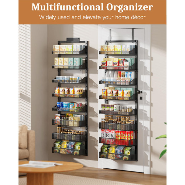 Passetas 8-Tier Over The Door Pantry Organizer, Large Metal Door Spice ...