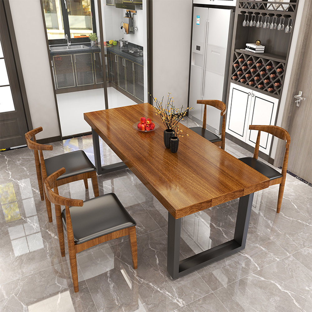 Waagy Nordic style solid wood and iron table set | Wayfair