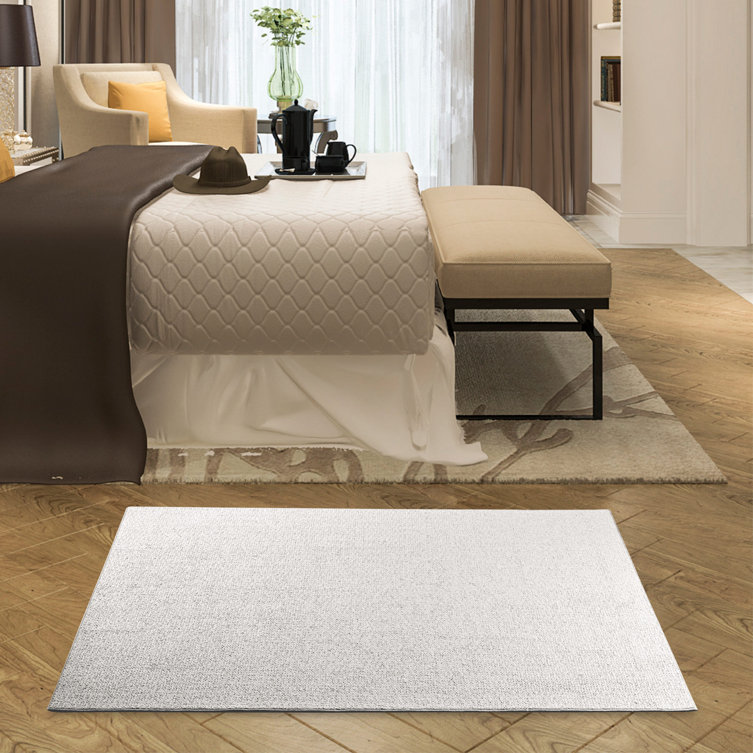 Latitude Run® Solid Color Machine Made Tufted Polyester Area Rug in ...