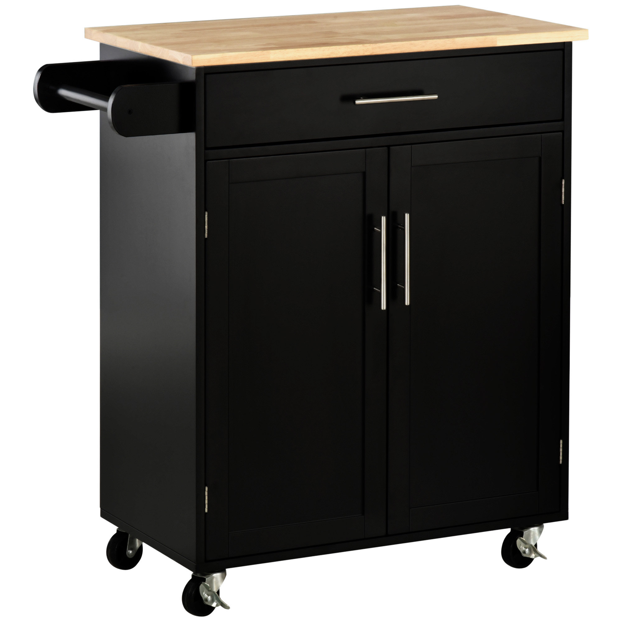 Latitude Run® Kitchen Island Cart Rolling Trolley Cart With Drawer(No ...