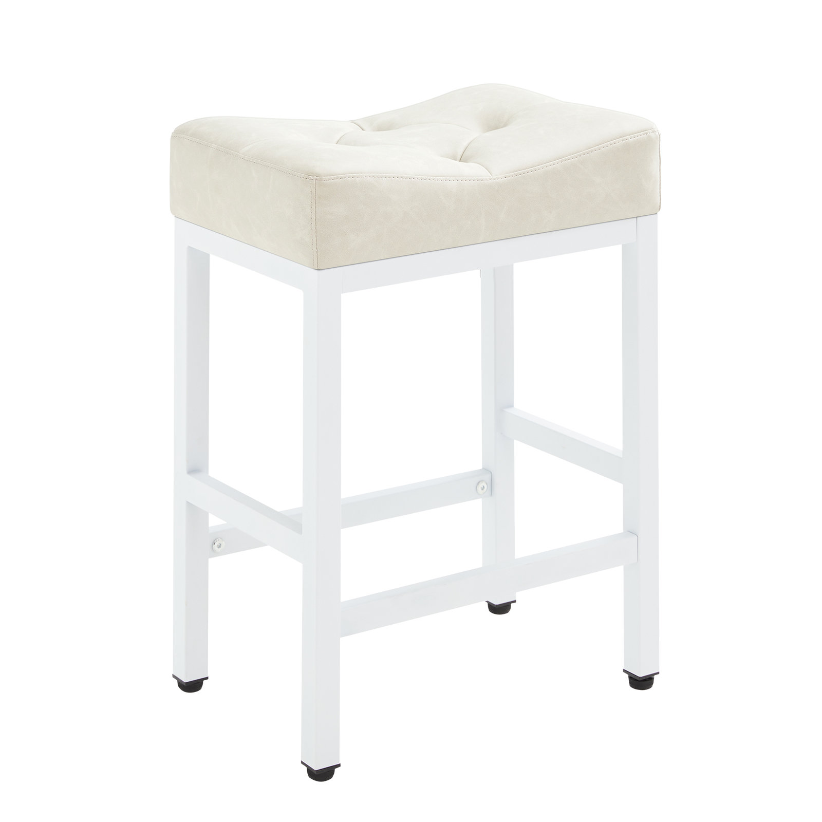 Lark Manor™ 24 Inch Metal Saddle Upholstered Counter Barstools (Set Of ...