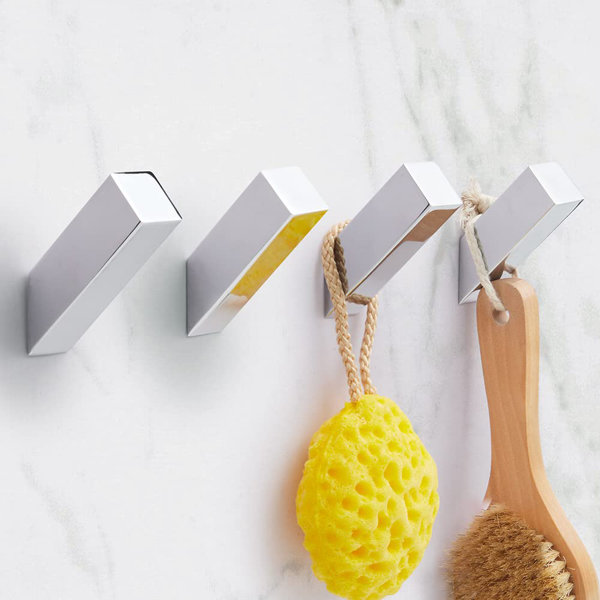 BOJUNTAN Towel Hooks Chrome SUS 304 Stainless Steel 4 Pack Heavy Duty ...